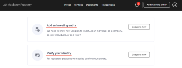 Finish setting up your account | Mackersy Property